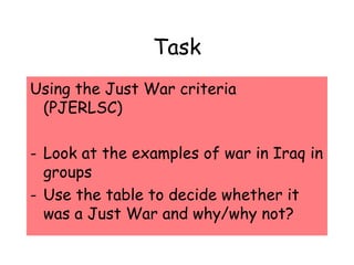 Just war theory | PPT | Death, Injury, or Military Conflict | Sensitive ...