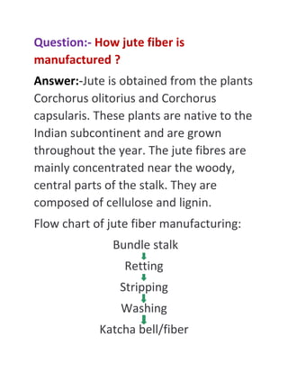Jute fibre and advance information | PDF