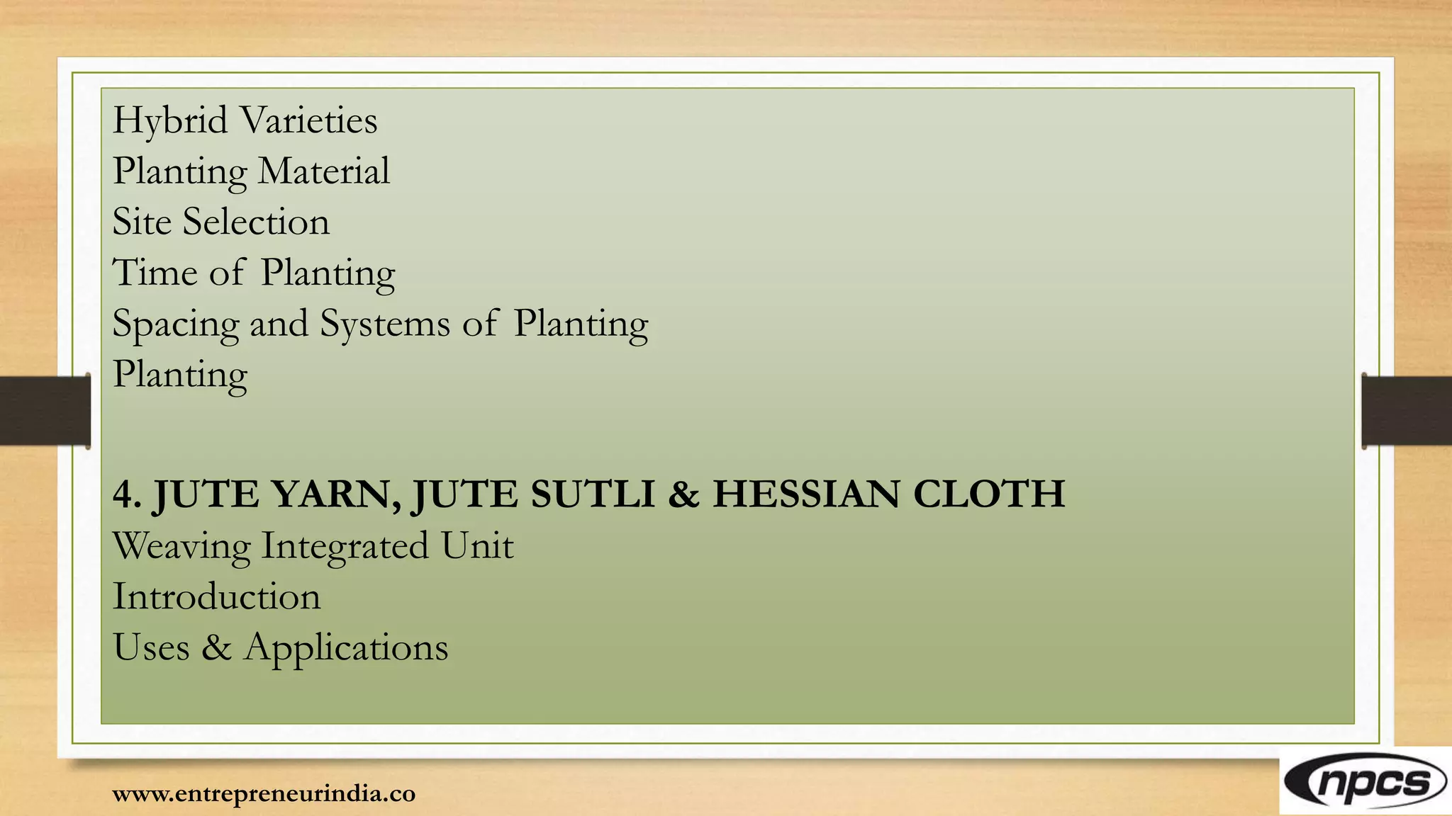 Jute and Coir Products with Cultivation and Processing | PPTX