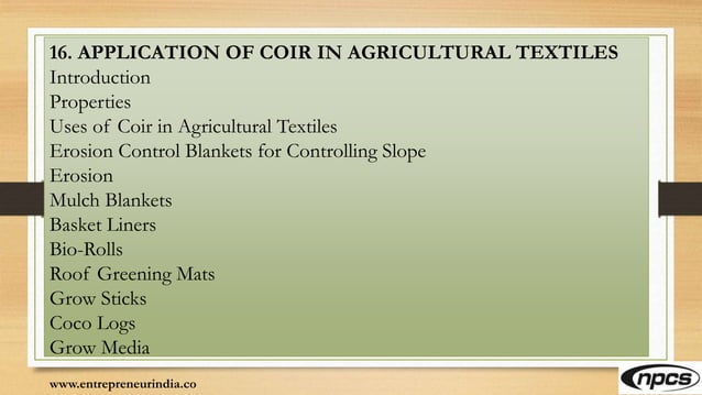 Jute and Coir Products with Cultivation and Processing | PPT