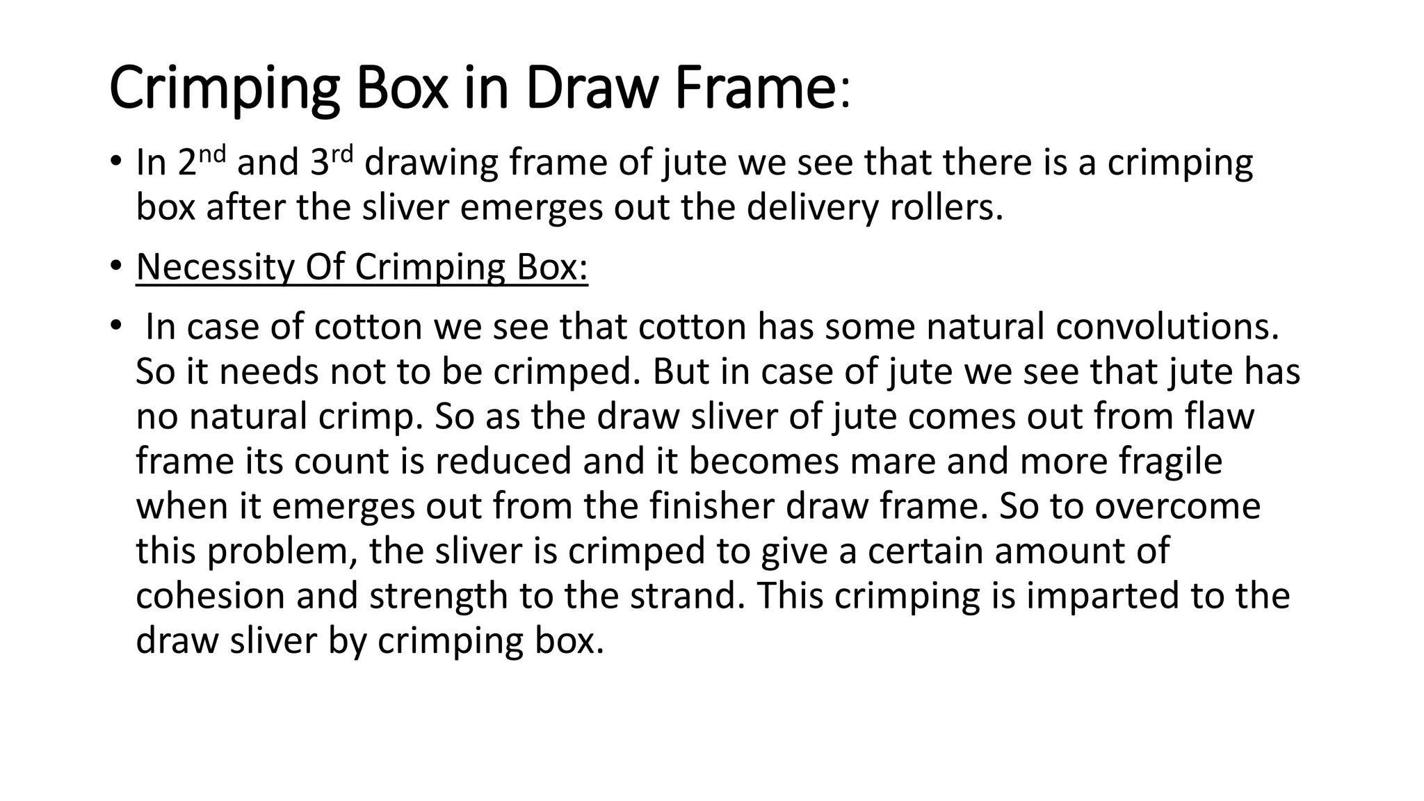 JUTE DRAW FRAME Presentation file pptx.pptx