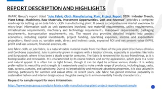 Detailed Project Report on Jute Fabric Cloth Manufacturing Unit Setup ...
