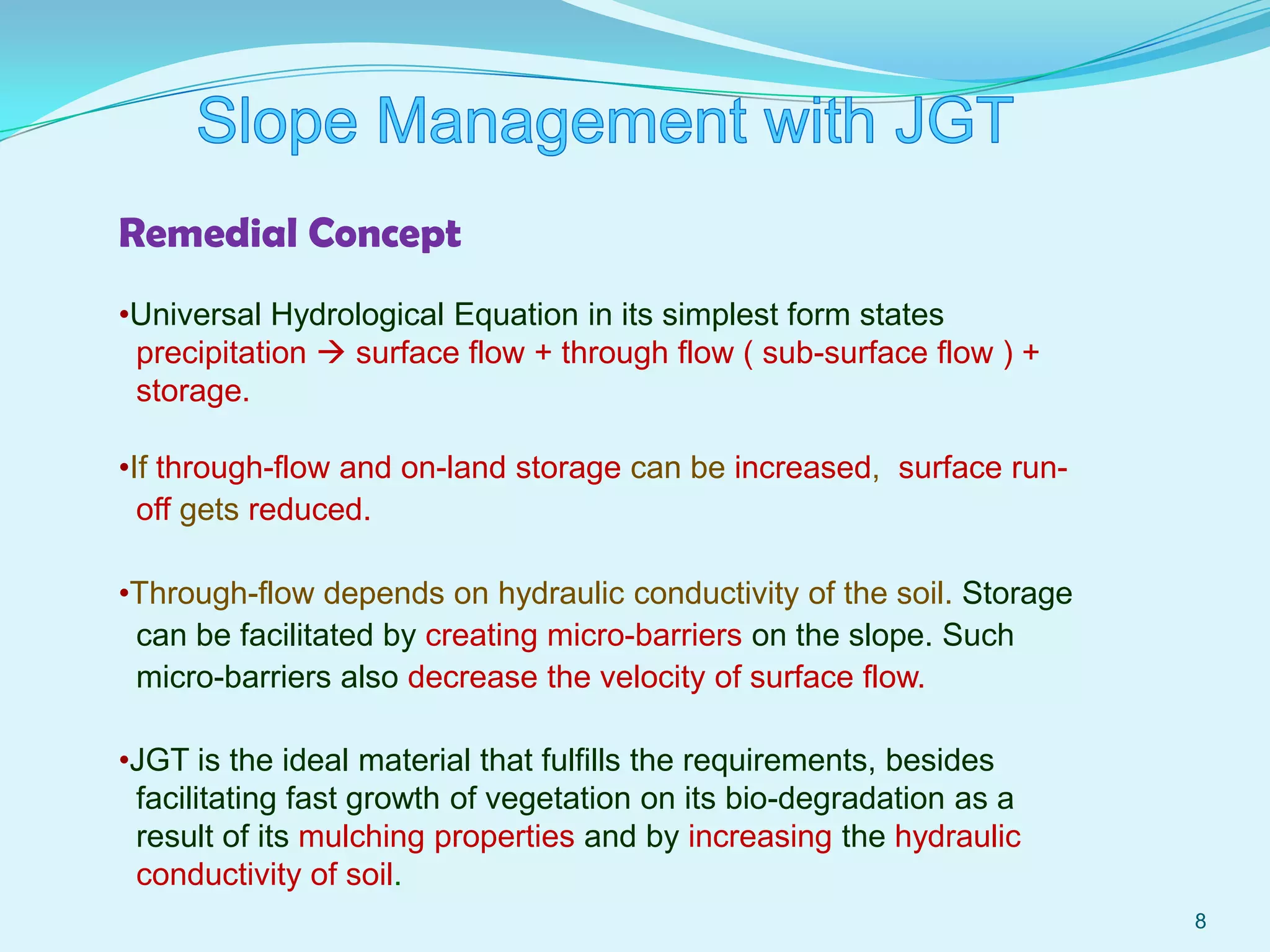 Jute geo textile as a slope stabiliser | PPTX