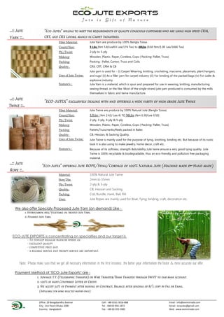 Jute yarn catelogue | PDF