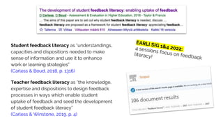 The making of feedback literacy: a critical review of an emerging ...