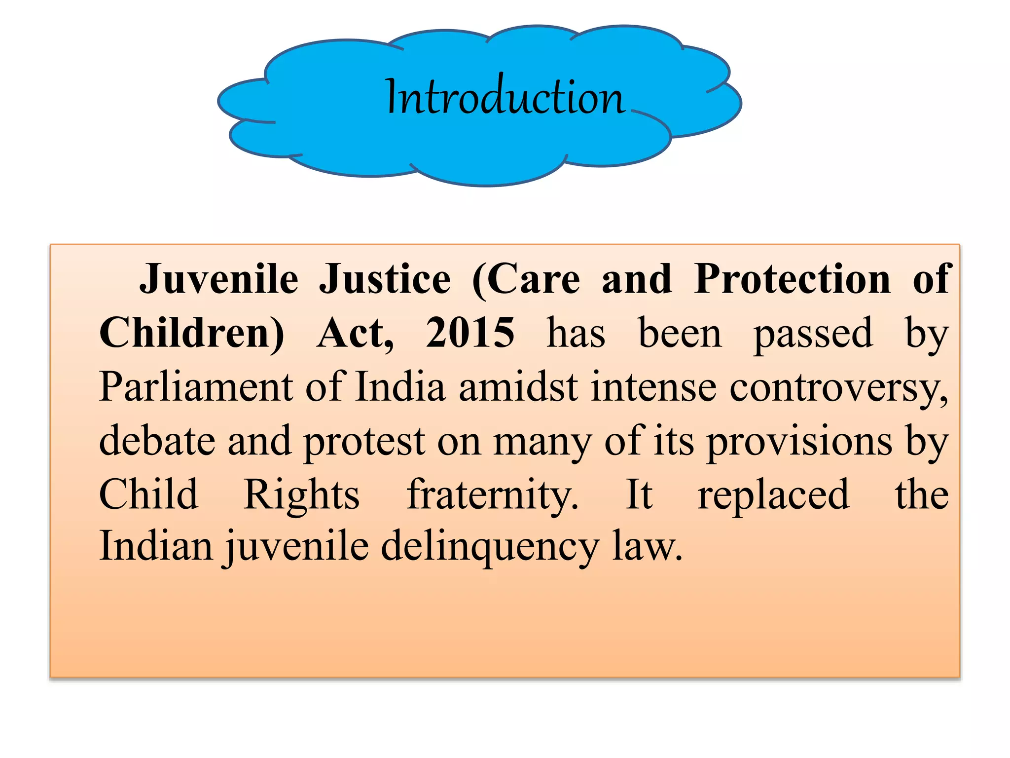 Juvanile justice act ppt | PPTX
