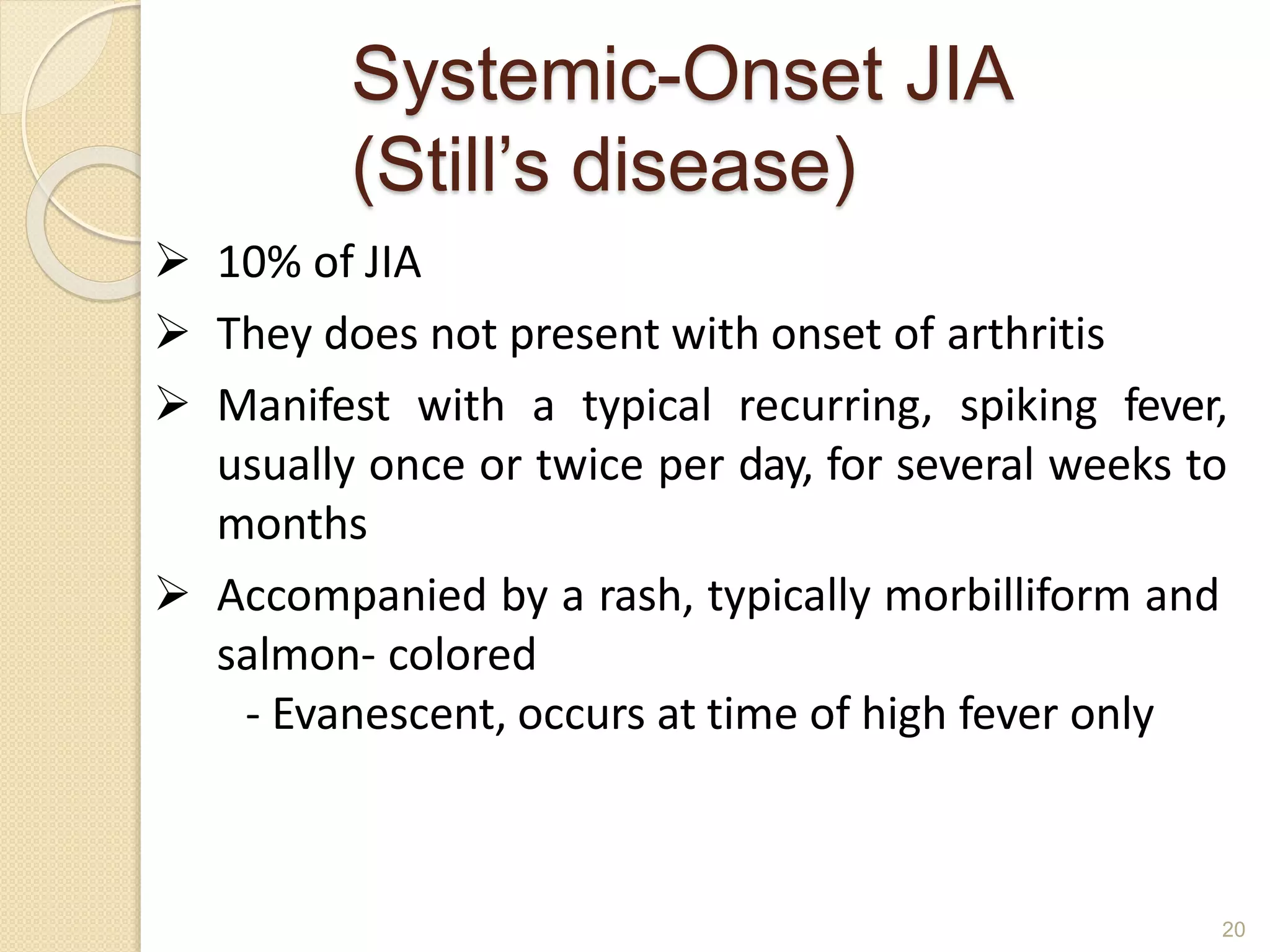 Juvenile arthritis an overview | PPTX