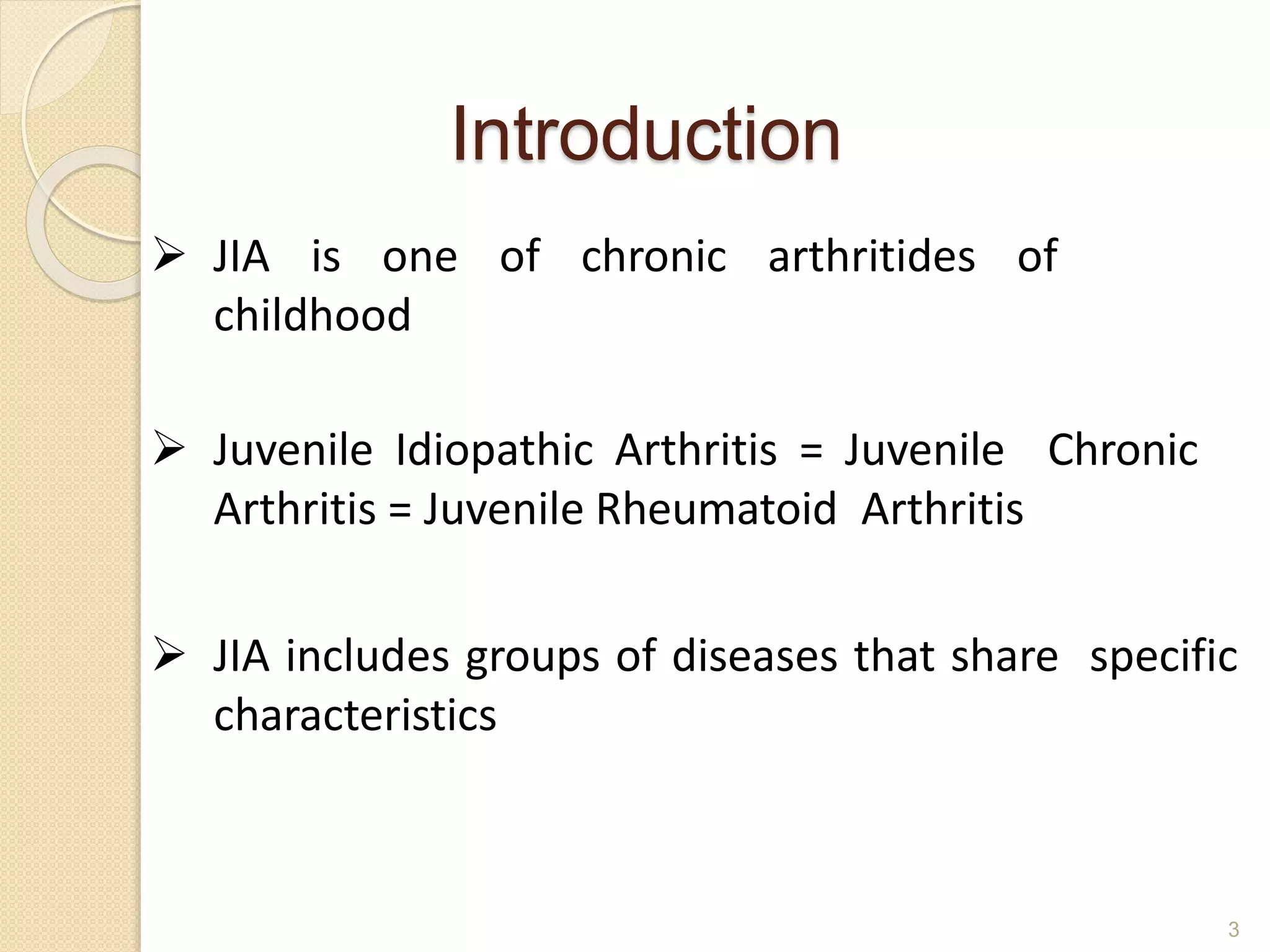 Juvenile arthritis an overview | PPTX