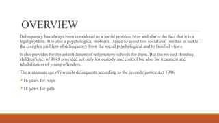 Juvenile Delinquency - PowerPoint Presentation | PPTX