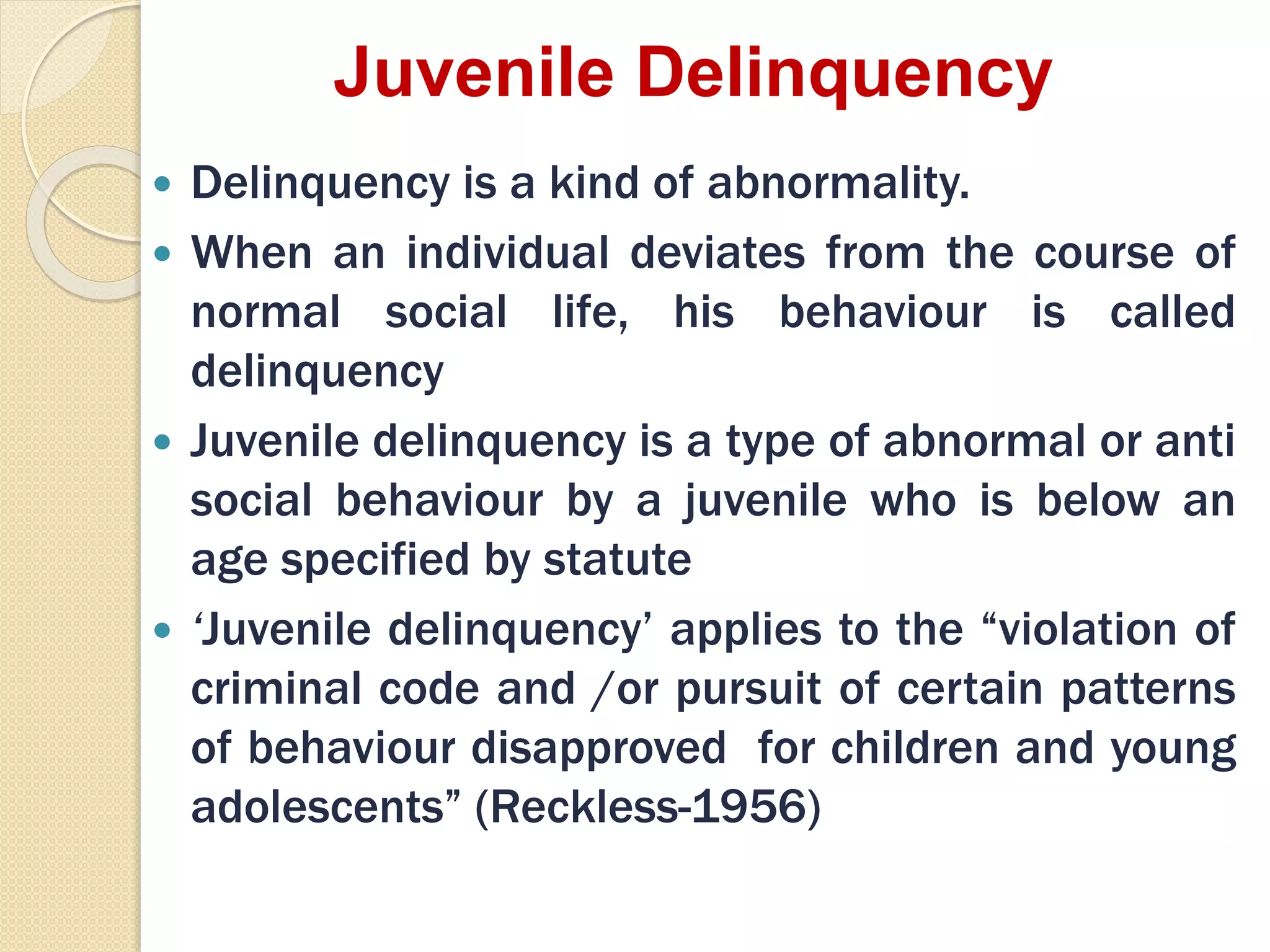 Juvenile delinquency | PPTX