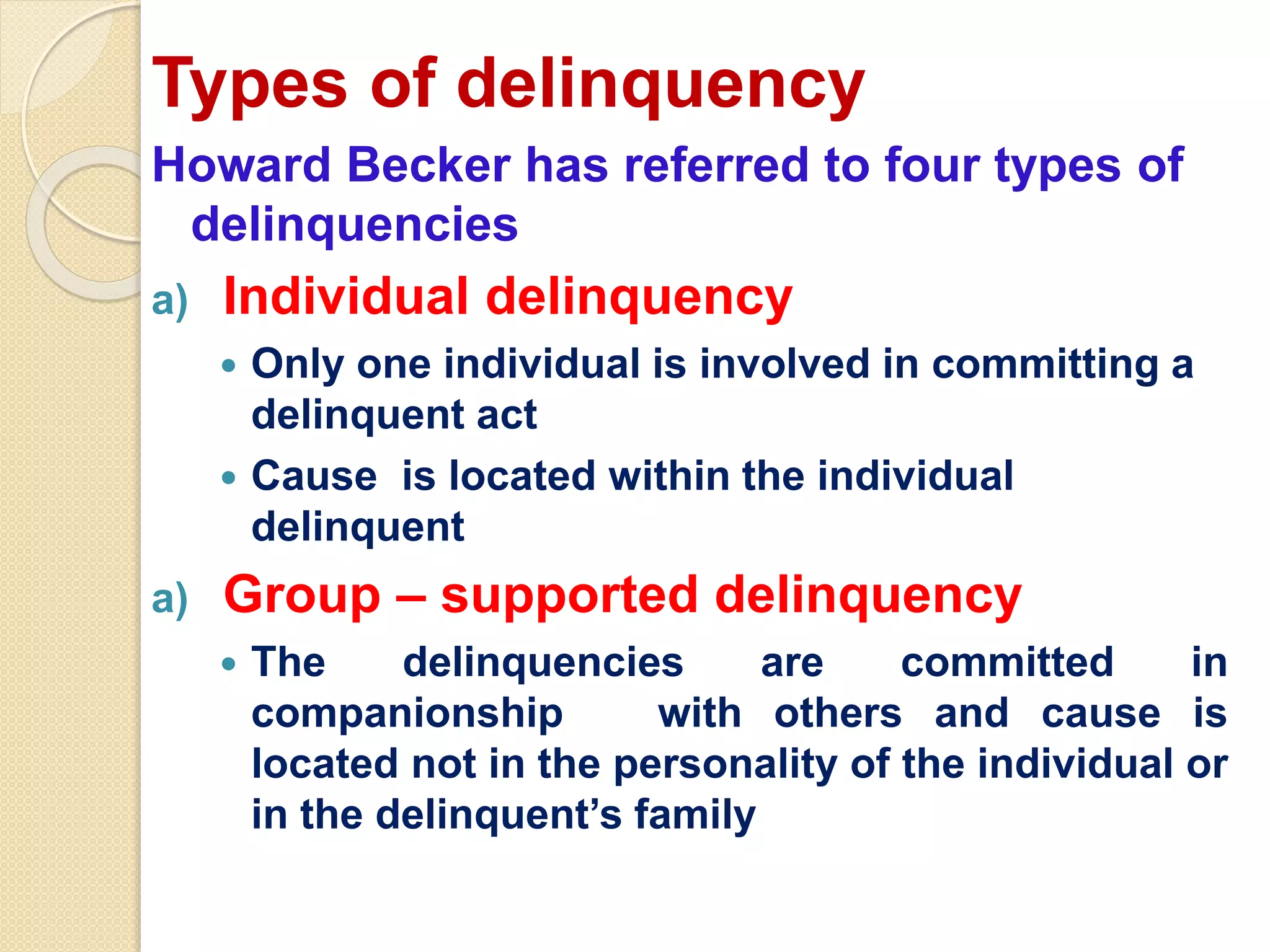 Juvenile delinquency | PPTX