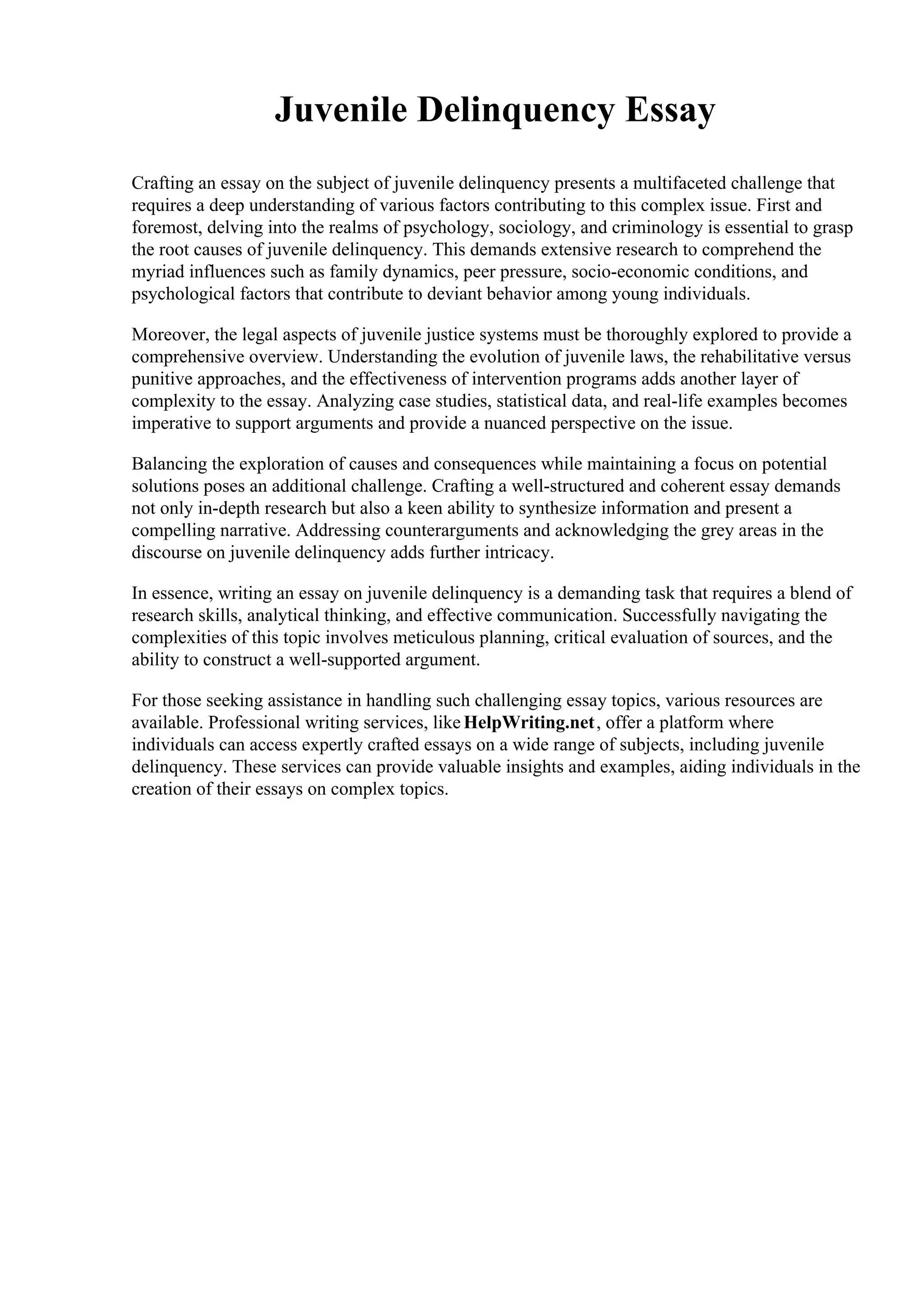 Juvenile Delinquency Essay.pdf