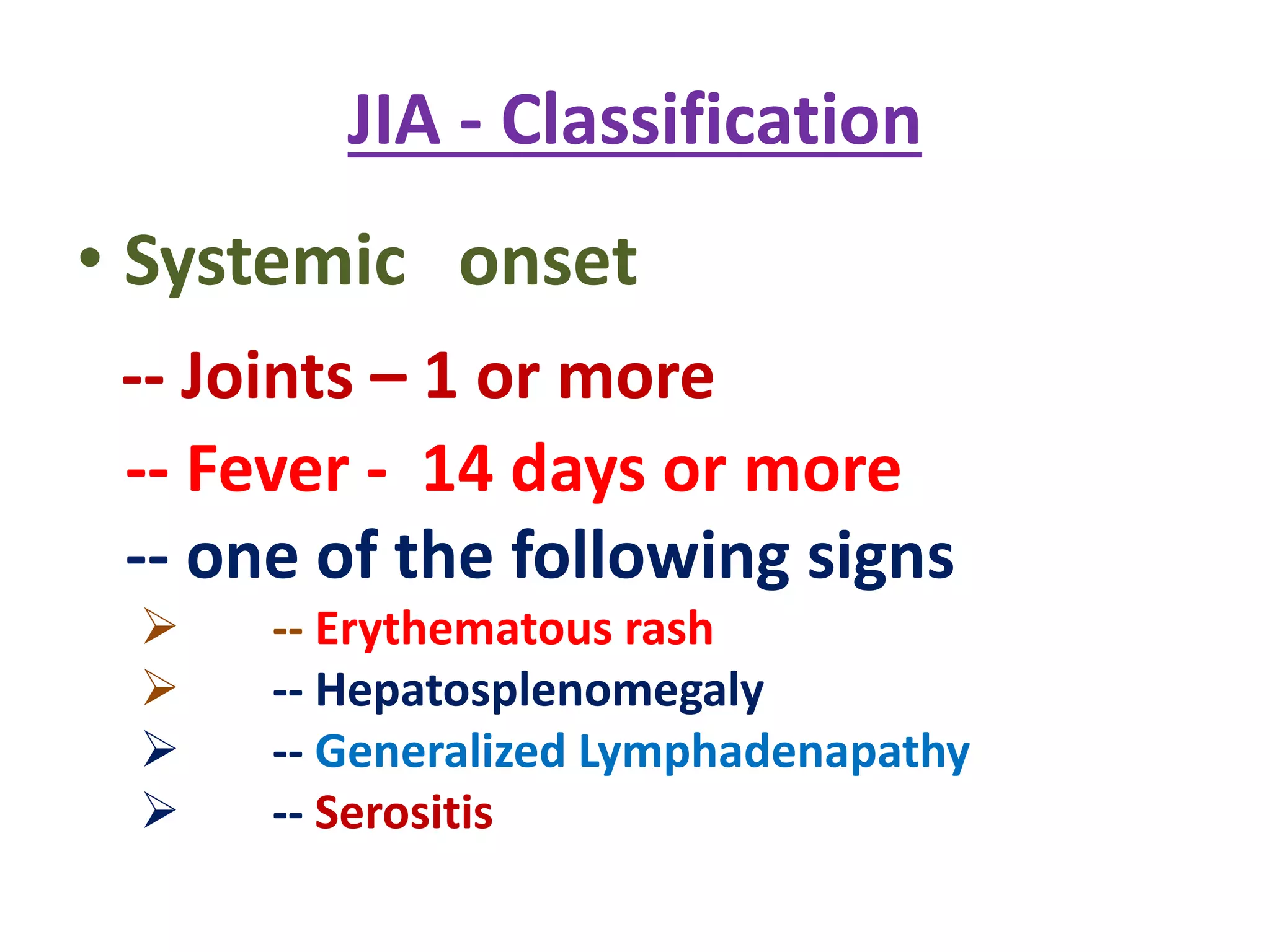 Juvenile idiopathic arthiritis 2019 | PPTX