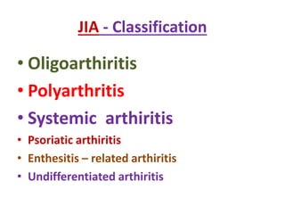 Juvenile idiopathic arthiritis 2019 | PPTX