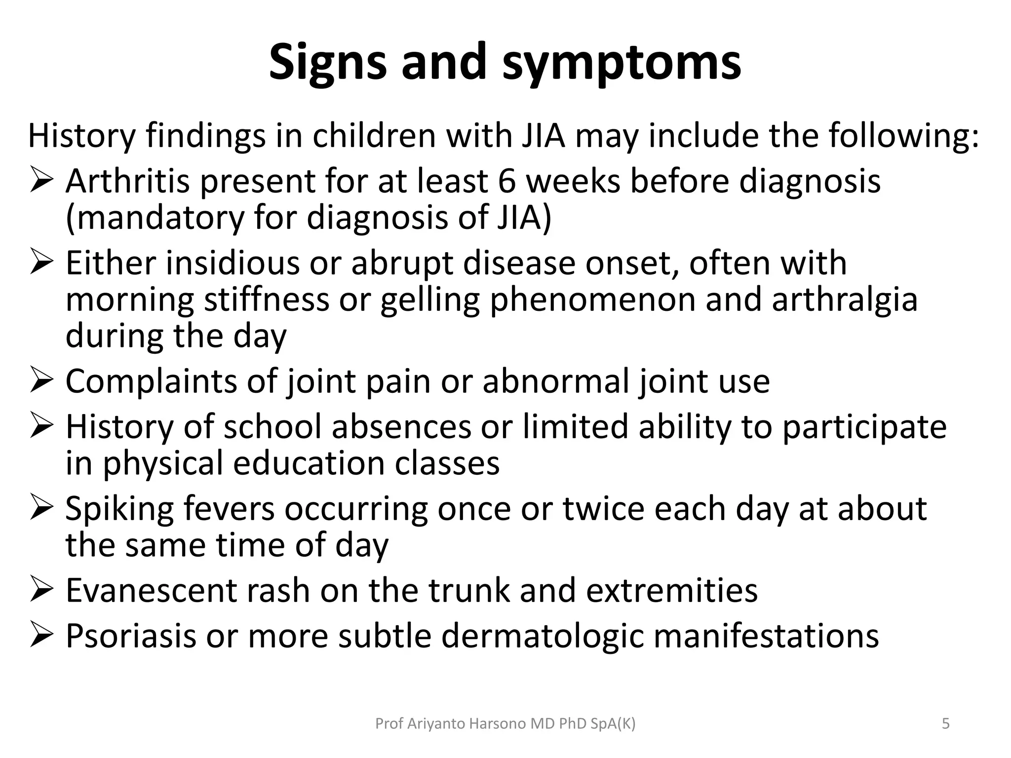 Juvenile idiopathic arthritis | PPTX