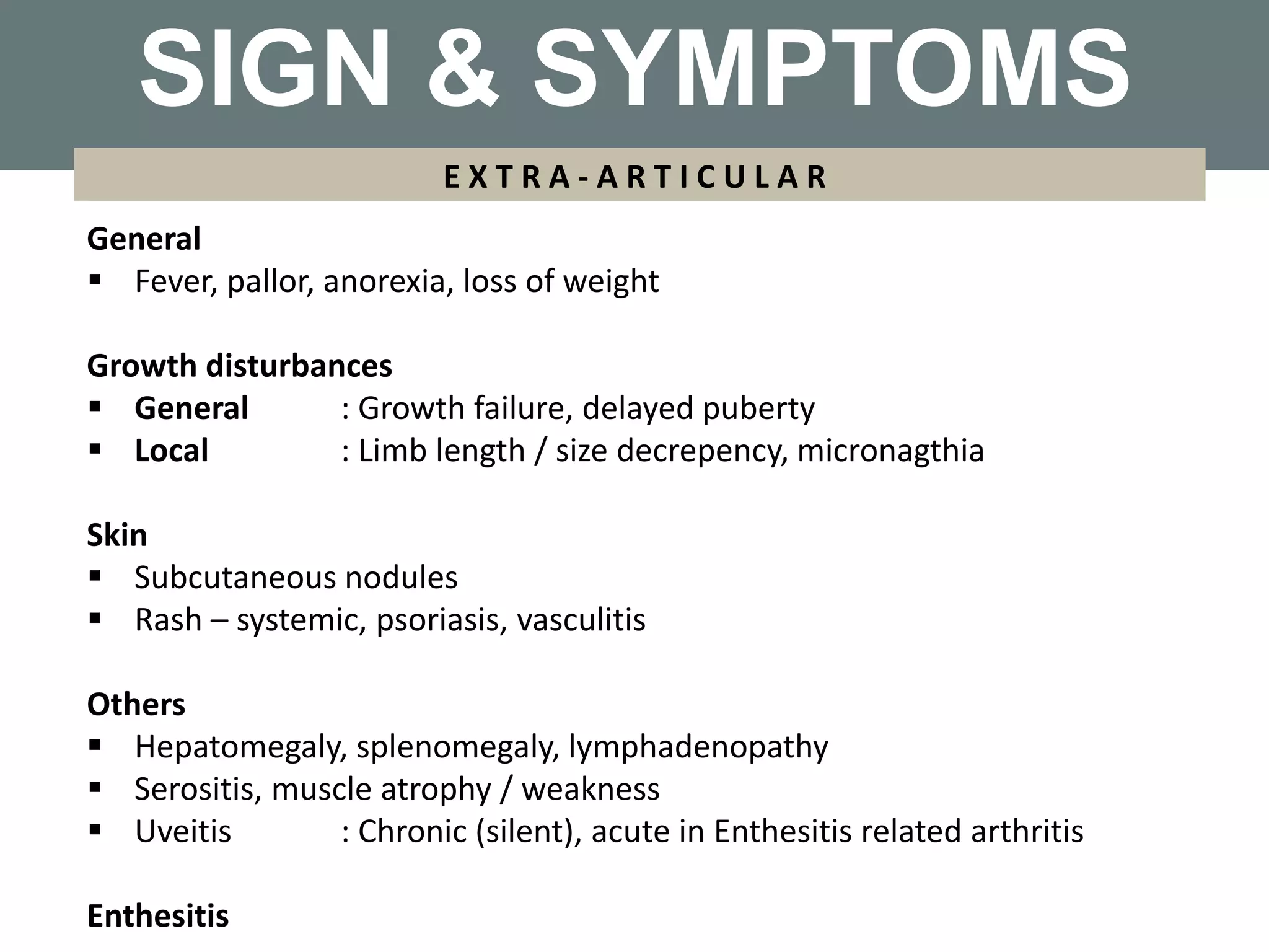 Juvenile idiopathic arthritis (JIA) | PPTX
