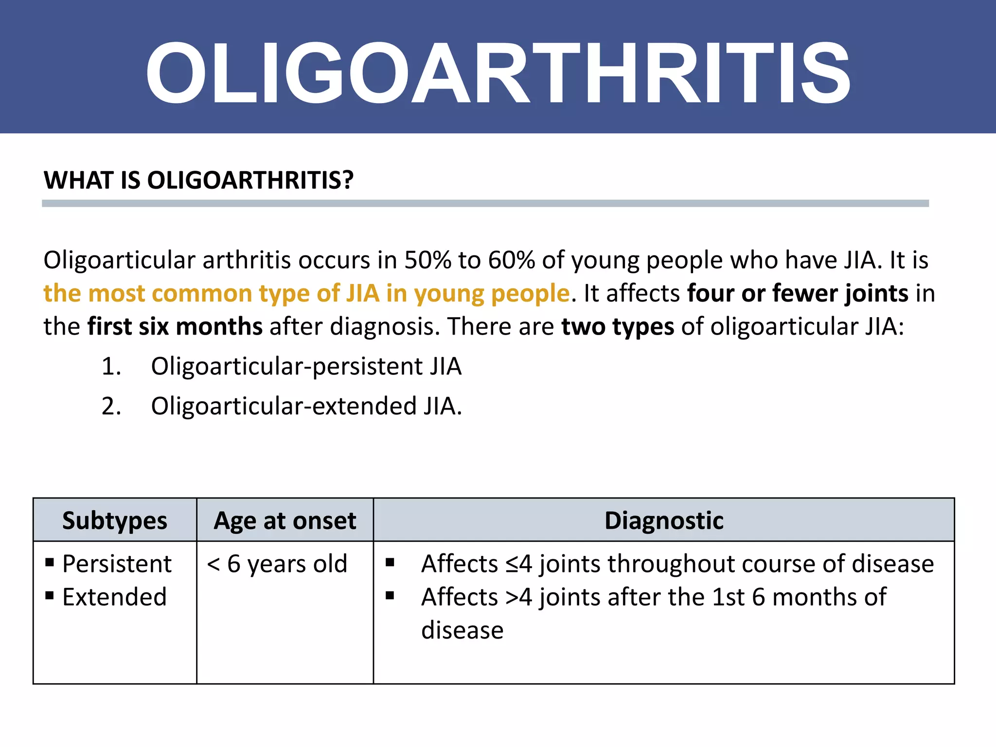 Juvenile idiopathic arthritis (JIA) | PPTX