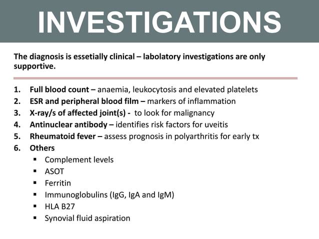 Juvenile idiopathic arthritis (JIA) | PPTX | Bone and Joint Conditions ...