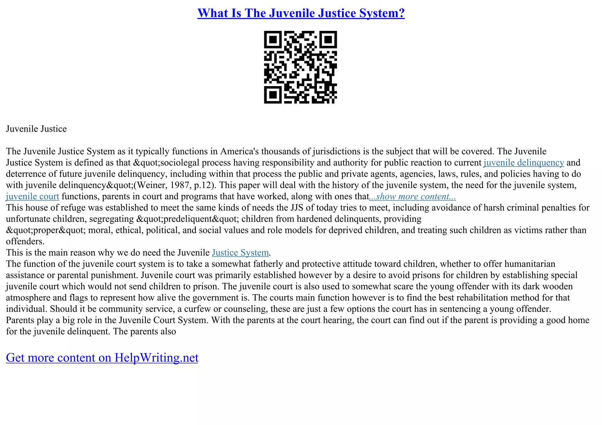 Juvenile Justice | PDF