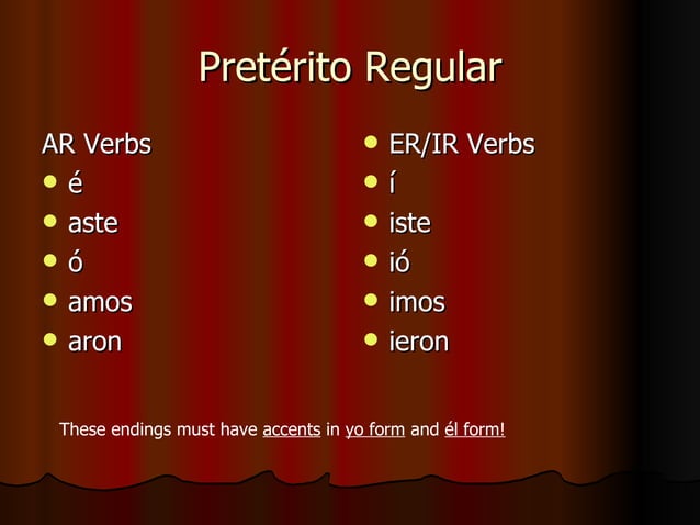 JUVI Preterite Notes | PPT