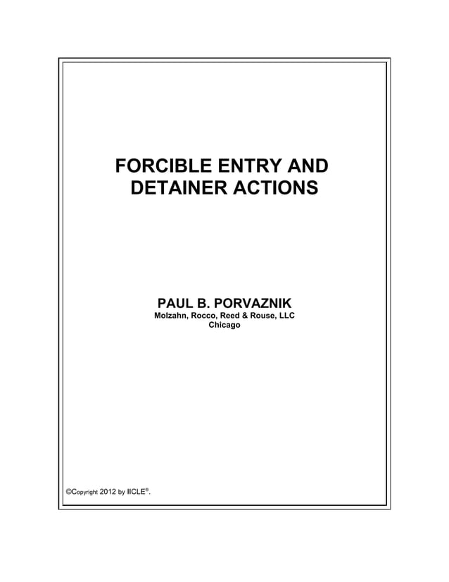 Forcible entry and detainer quick guide | DOC | Real Estate Renting and ...