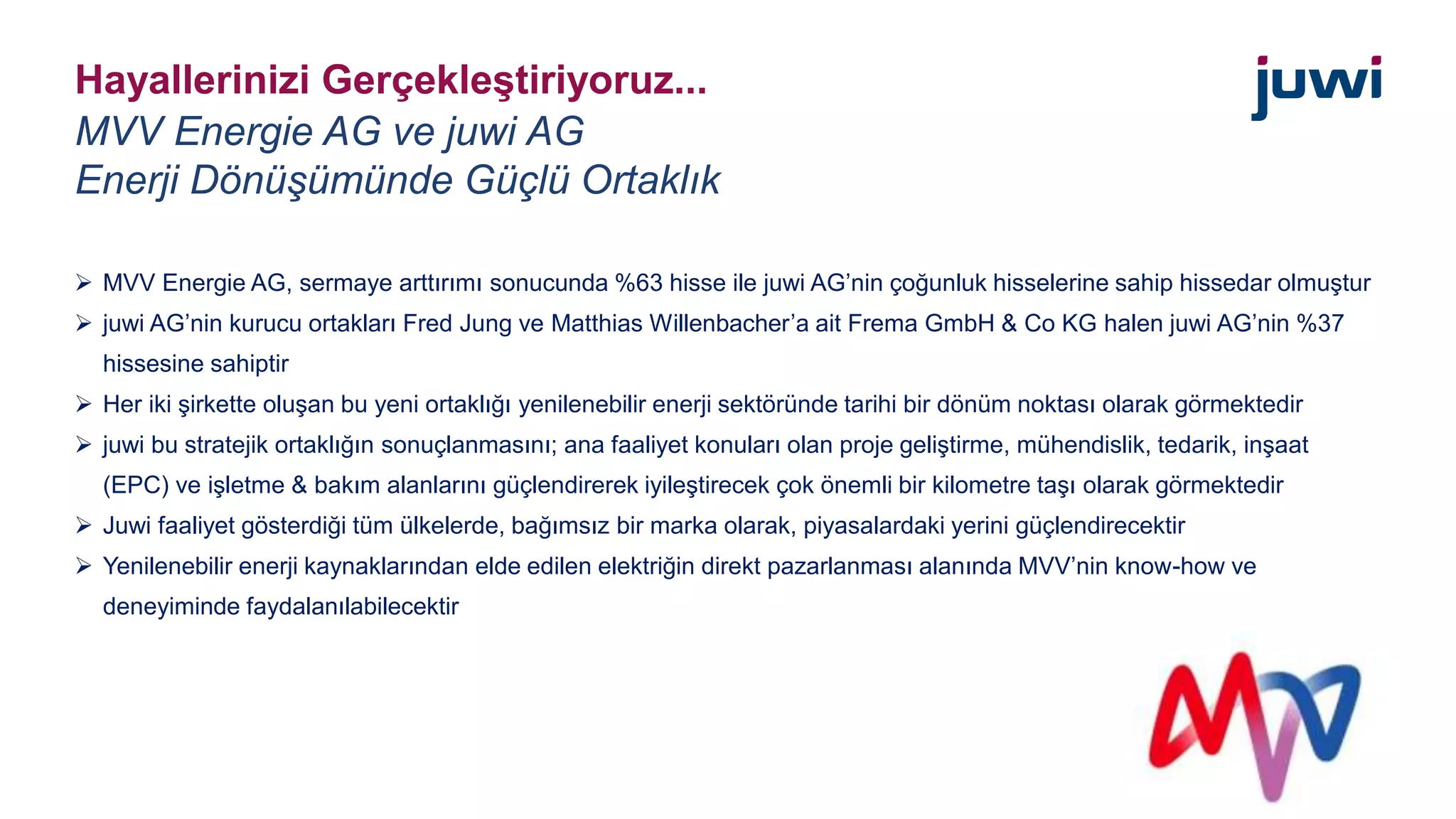 Juwi Yenilenebilir Enerji A.Ş. Şirket Sunumu | PPTX