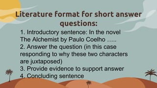 Juxtaposition presentation for the Alchemist | PPTX