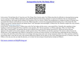 Juxtaposition In On The Rainy River | PPT