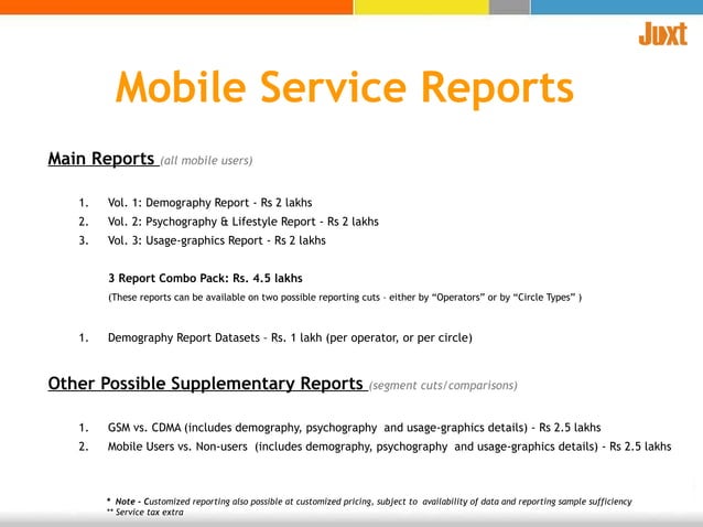 Juxt India Mobile2009 Brochure | PPT