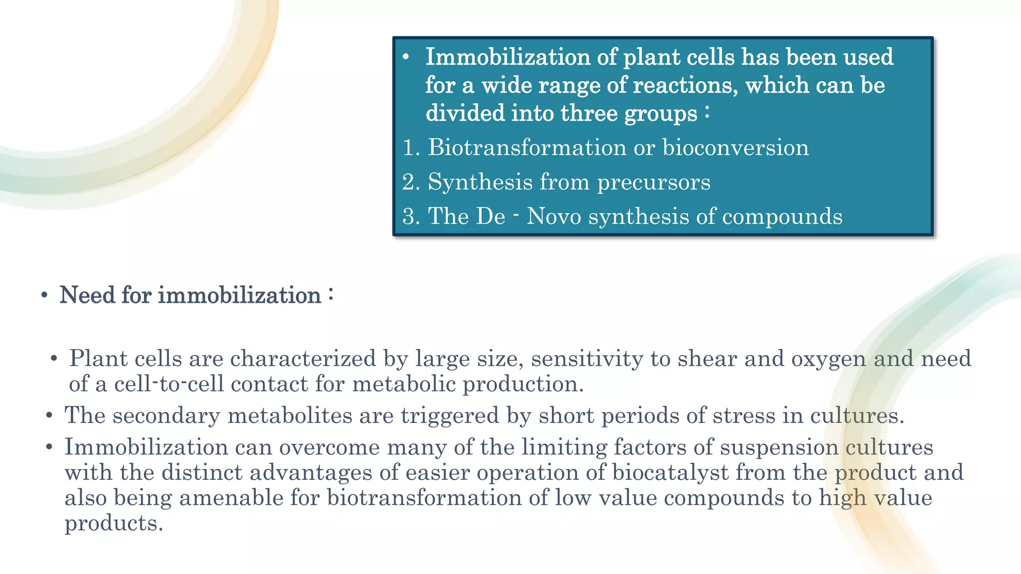 Plant Cell Immobilization.pptx | Biotech and Biomedical Industry ...