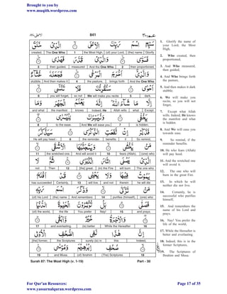 Juz 30 word to-word | PDF