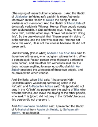 Juzz ul rafa al yadeen by(imam bukhari) | PDF