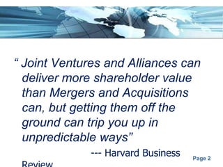 Joint Venture- Success & Failure | PPTX