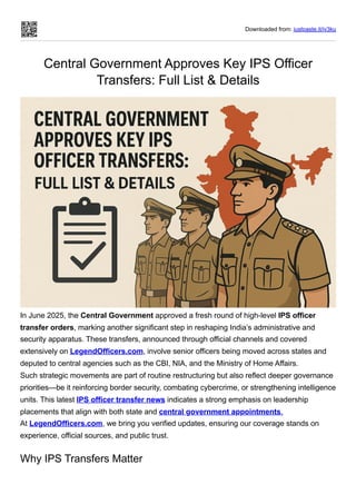 Central Government Approves Key IPS Officer Transfers: Full List & Details.pdf
