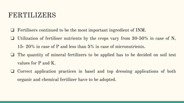 INM ( INTEGRATED NUTRIENT MANAGEMENT) - IPNS .pptx | Agriculture ...