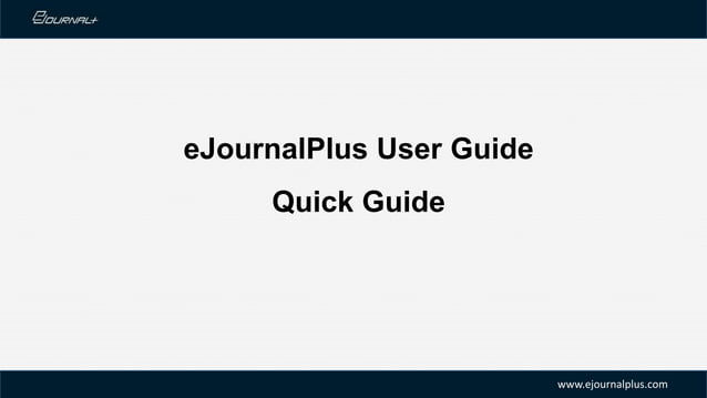 E journalplus, quick tour | PPT