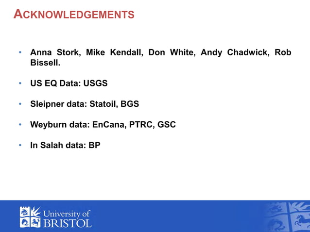 Induced Seismicity and CCS - presentation by James Verdon of the ...