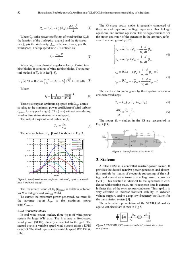 Application of statcom to increase transient stability of wind farm