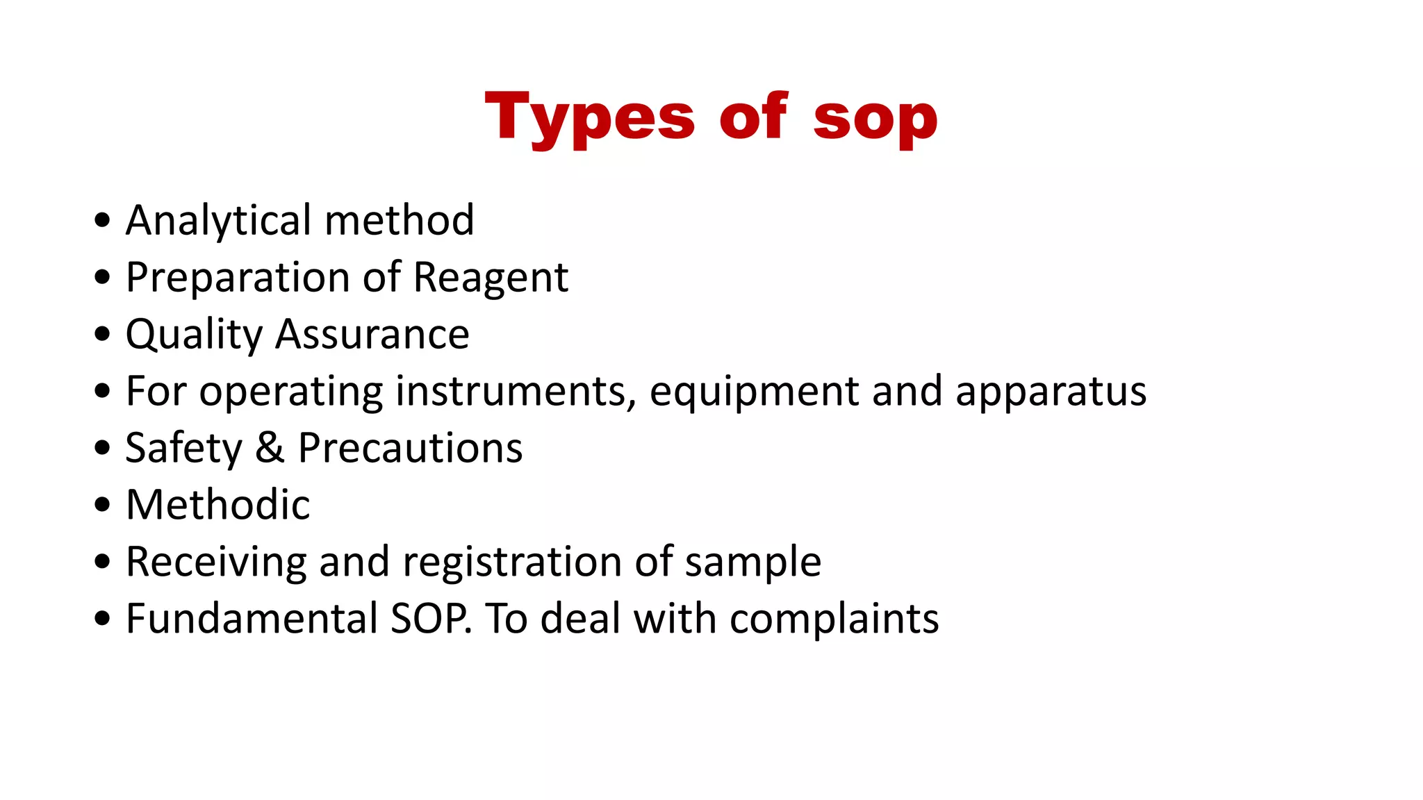 standard operating procedure -SOP ( a detail discussion ) | PPTX
