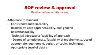 standard operating procedure -SOP ( a detail discussion ) | PPTX
