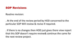 standard operating procedure -SOP ( a detail discussion ) | PPTX