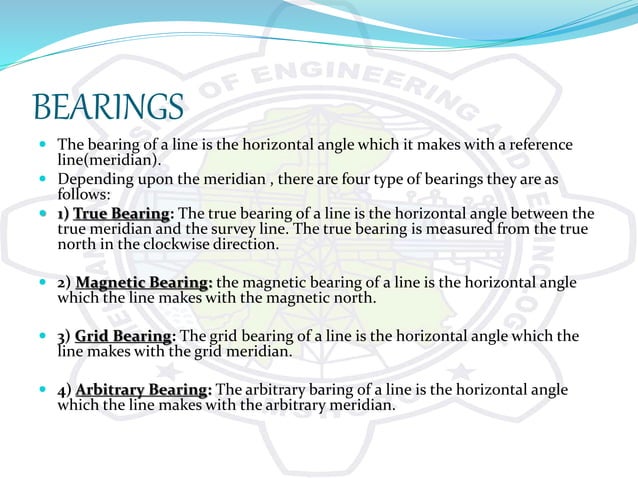 BEARING AND ITS TYPES | PPTX | Geography | Science