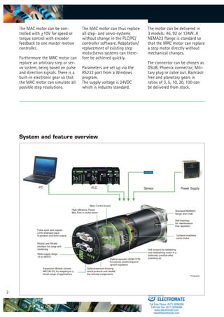 JVL AC-Servo Motor with Integrated Driver MAC50, 95, 140 and 141 | PDF