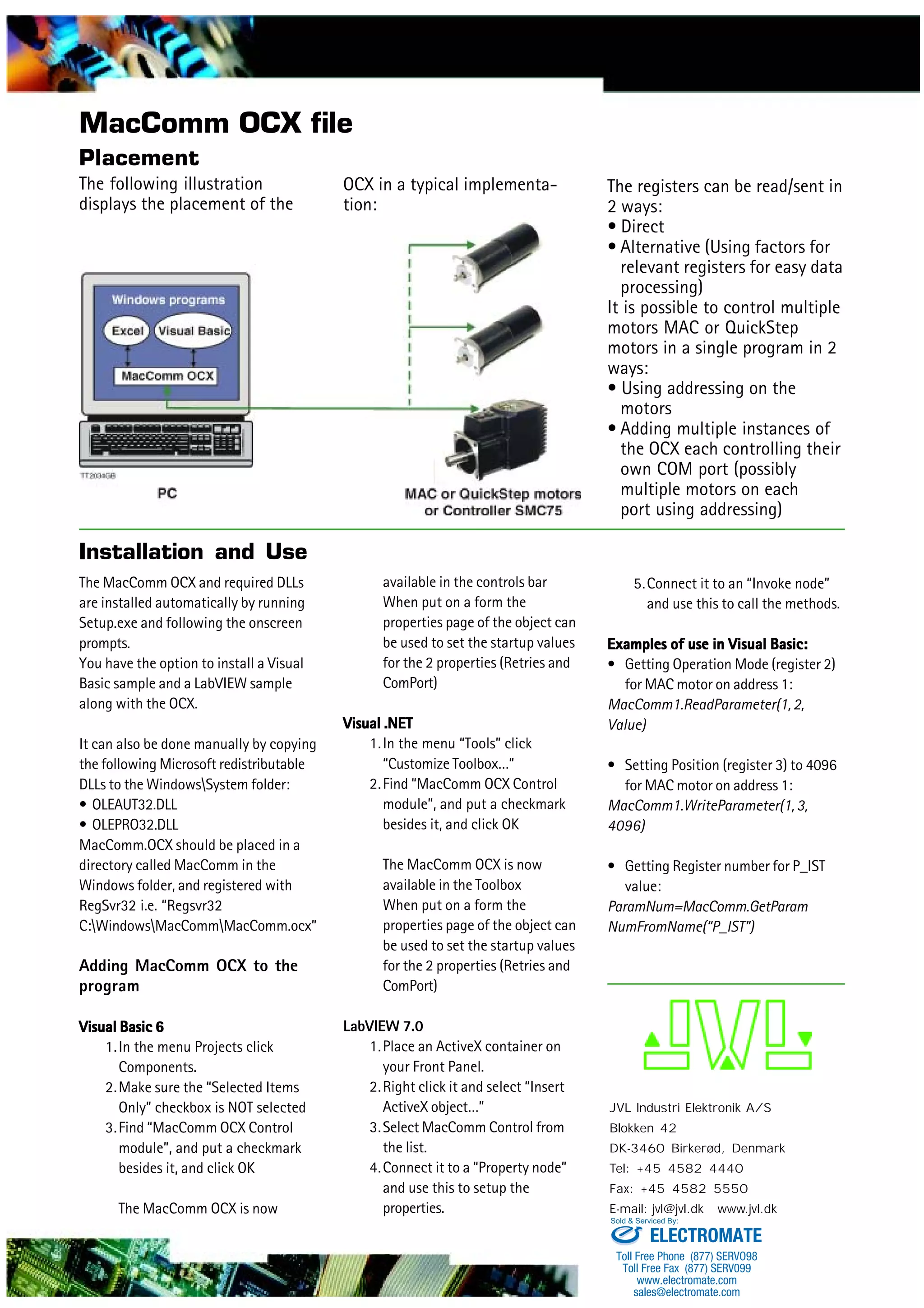 JVL MacComm OCX File | PDF