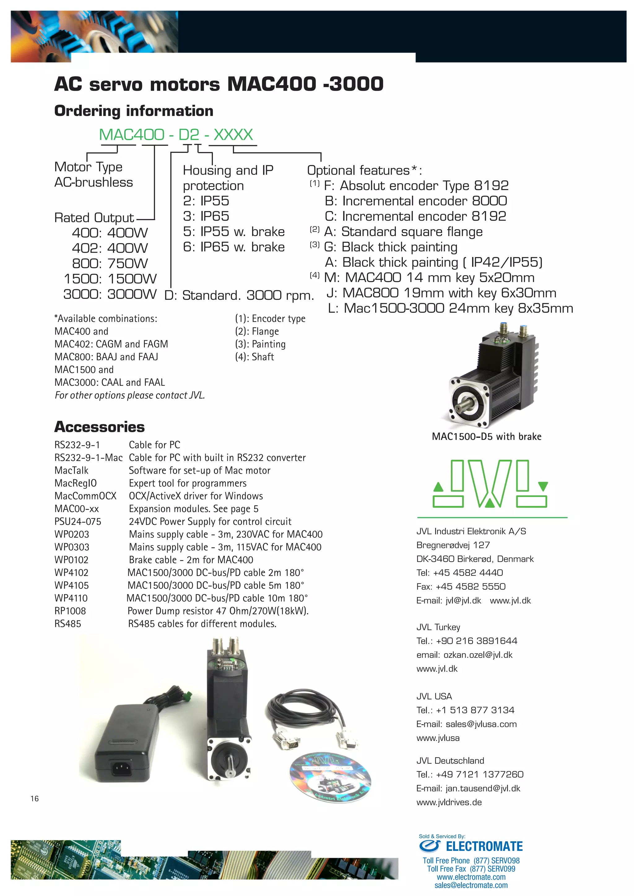 JVL The MAC Motor AC-Servo Motors with Integrated Driver | PDF