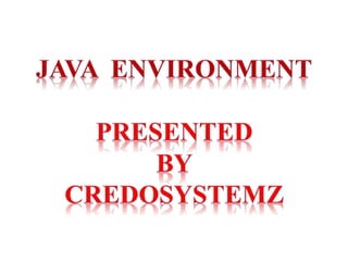 JAVA ENVIRONMENT | PPT