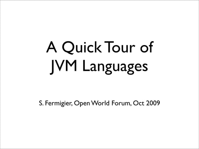 A Quick Tour Of Jvm Languages Ppt Free Download 