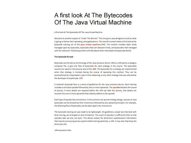 Jvm fisrt look | PPT