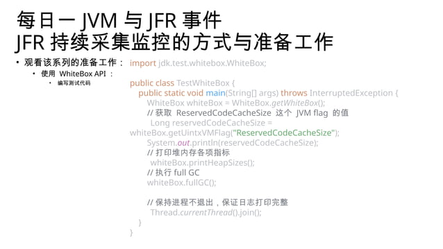 JFR（Java Flight Recorder）的持续监控方式以及相关准备工作 | PPTX