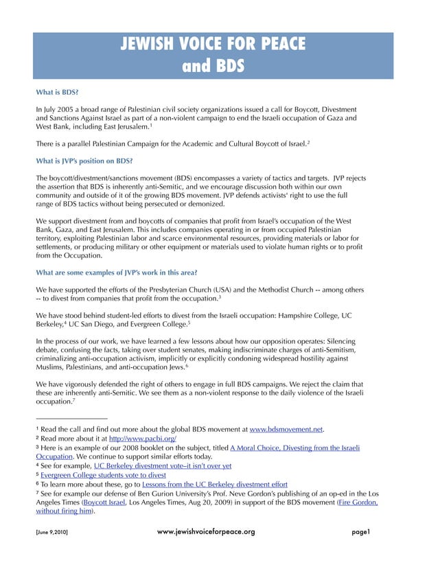 JVP Divestment Factsheet | PDF